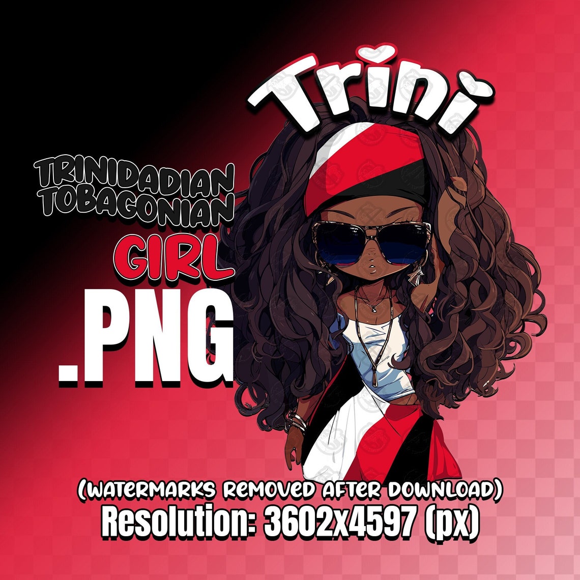 Beautiful Trini Girl, Trinidad Girl Tshirt Sticker Digital File, Urban ...