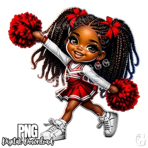 Red and White Uniform Cheerleader Girls (multi-racial) PNG Bundle ...