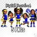 Youth African American Cheerleaders PNG Bundle, Royal Blue and Yellow ...