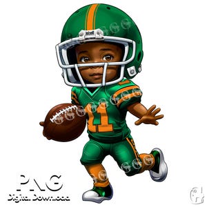 Green Orange Uniform Football Boys PNG Bundle, Football Players, Black ...