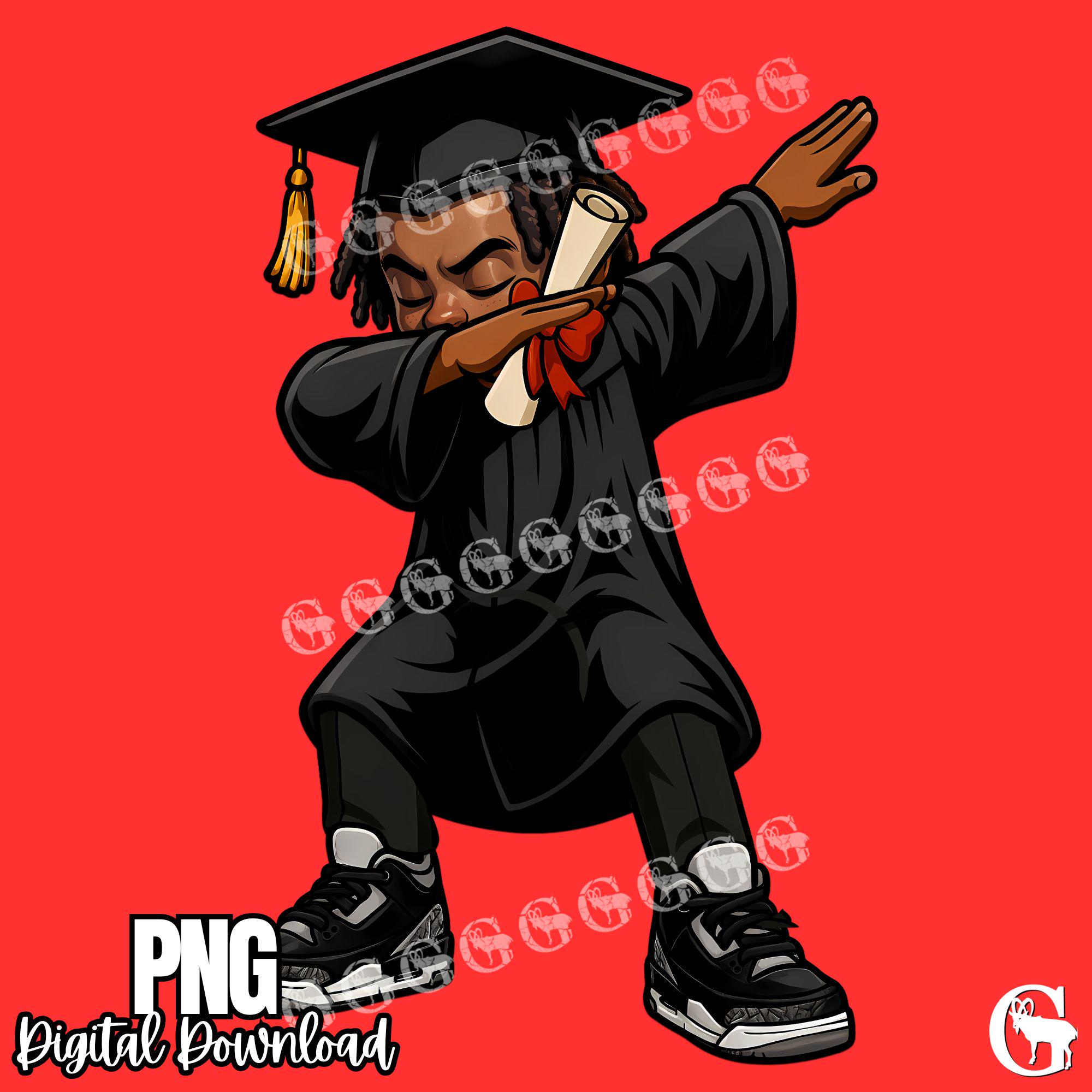 Grad Boy Dabbing PNG Bundle, Dab, Dabbing, African American Boy ...