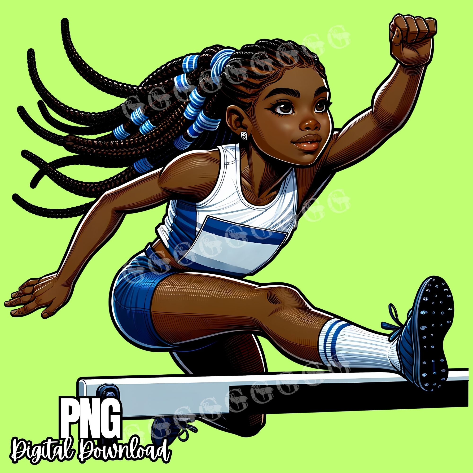 Youth Track and Field African American Girls PNG Bundle, Track and ...