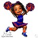 Blue & Orange Girl Cheerleaders (african American) PNG Bundle, Black ...