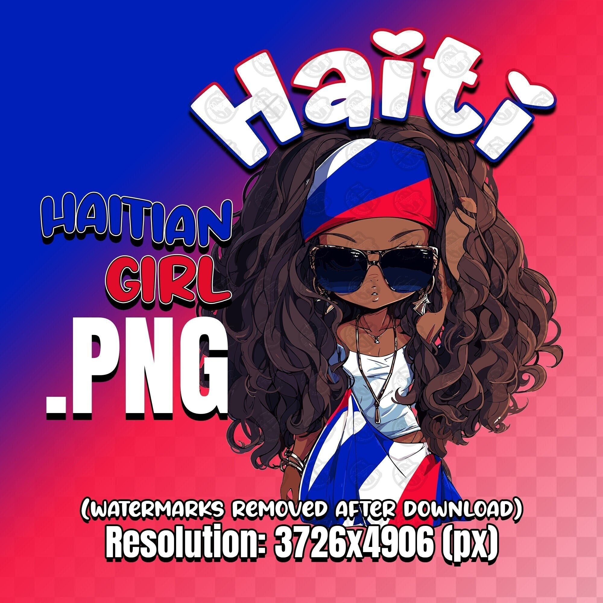 Haitian Girl Digital PNG Image for DIY Projects - Etsy