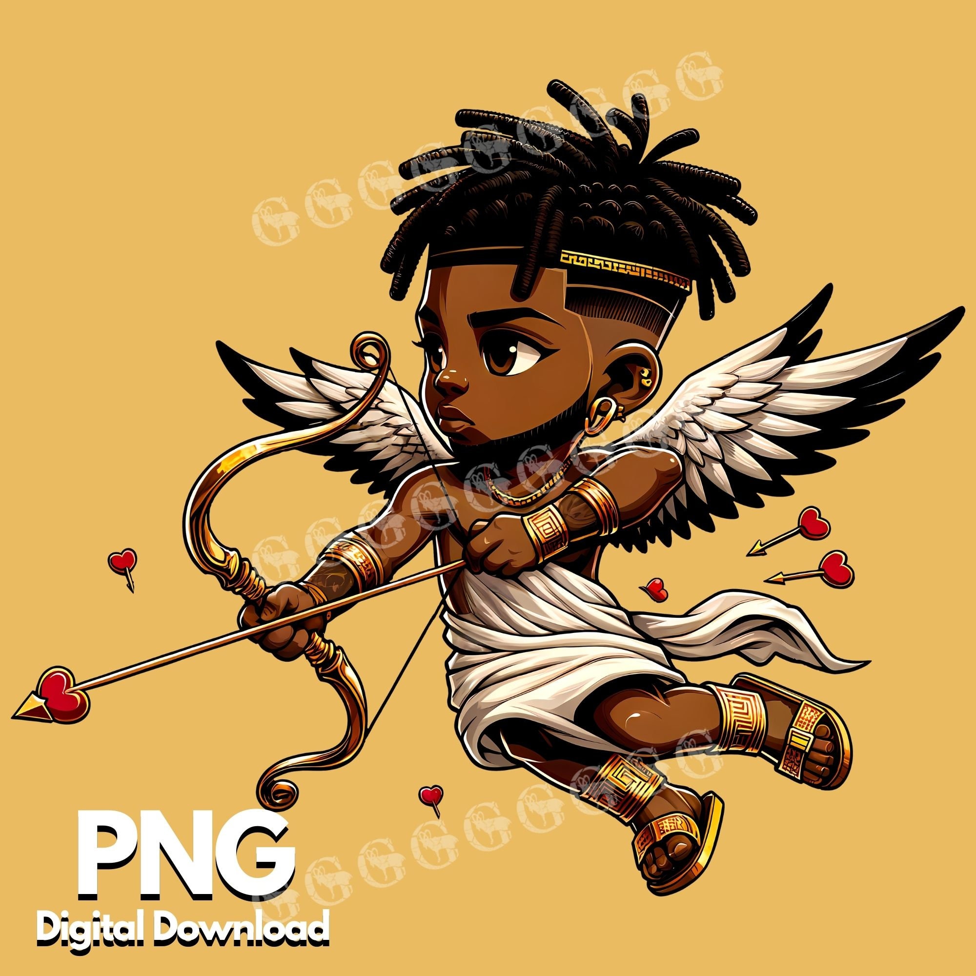 African American Cupids PNG Bundle, Black Cupid, Valentines Png ...