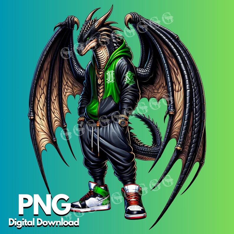 2024 Year of the Dragon PNG Bundle, Dragons, Urban Streetwear, Hip Hop ...