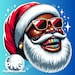 Black Santa With Rainbow Grill face Only PNG Bundle, African American ...