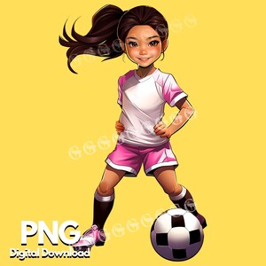 Pink & White Girl's Soccer Team PNG Bundle, Youth Soccer, Girl's Soccer ...