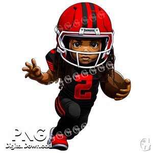 Black and Red Football Boys PNG Bundle, Football Players, Black ...