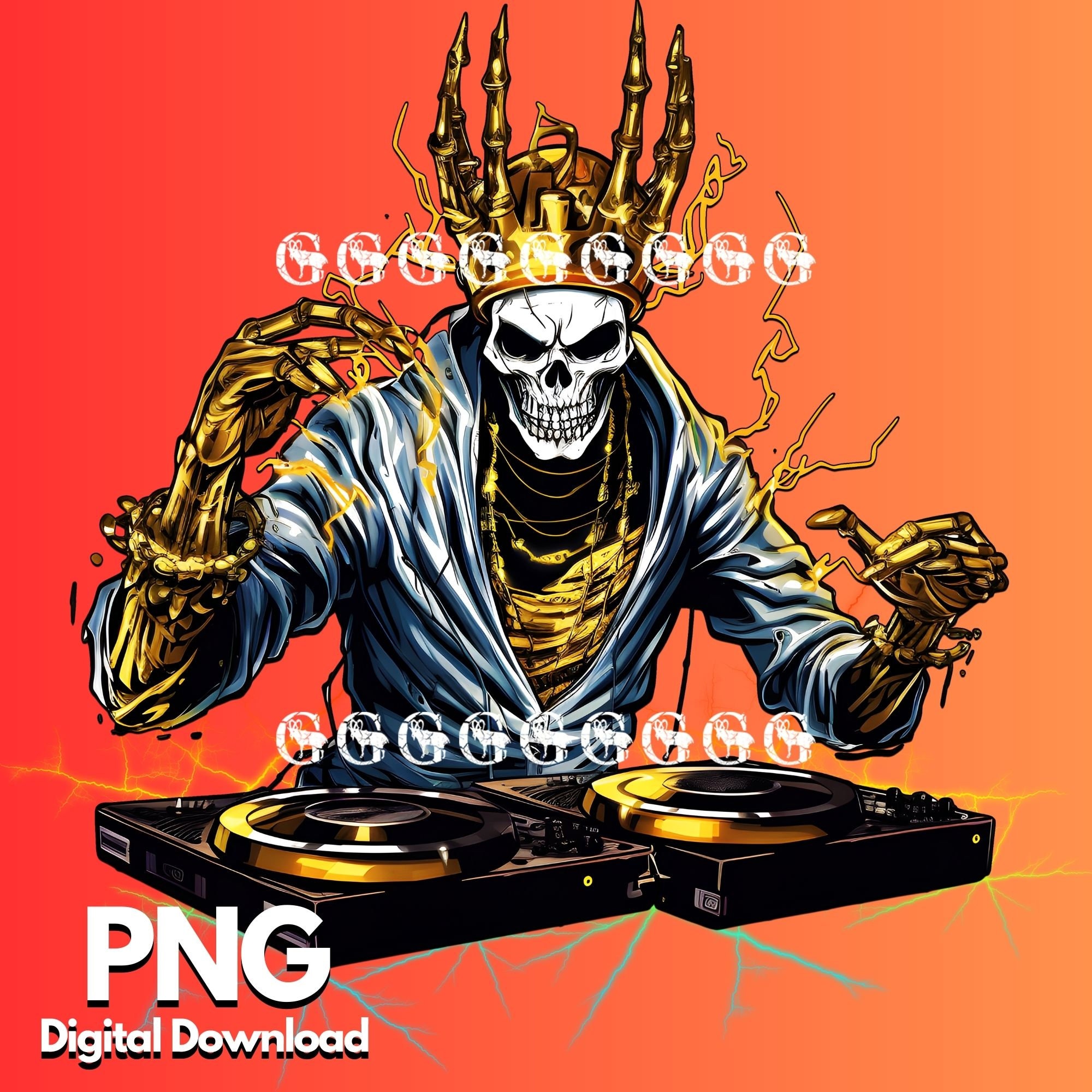 Skull DJ PNG 5 of 5 Skeleton DJ Streetwear Disc Jockey - Etsy