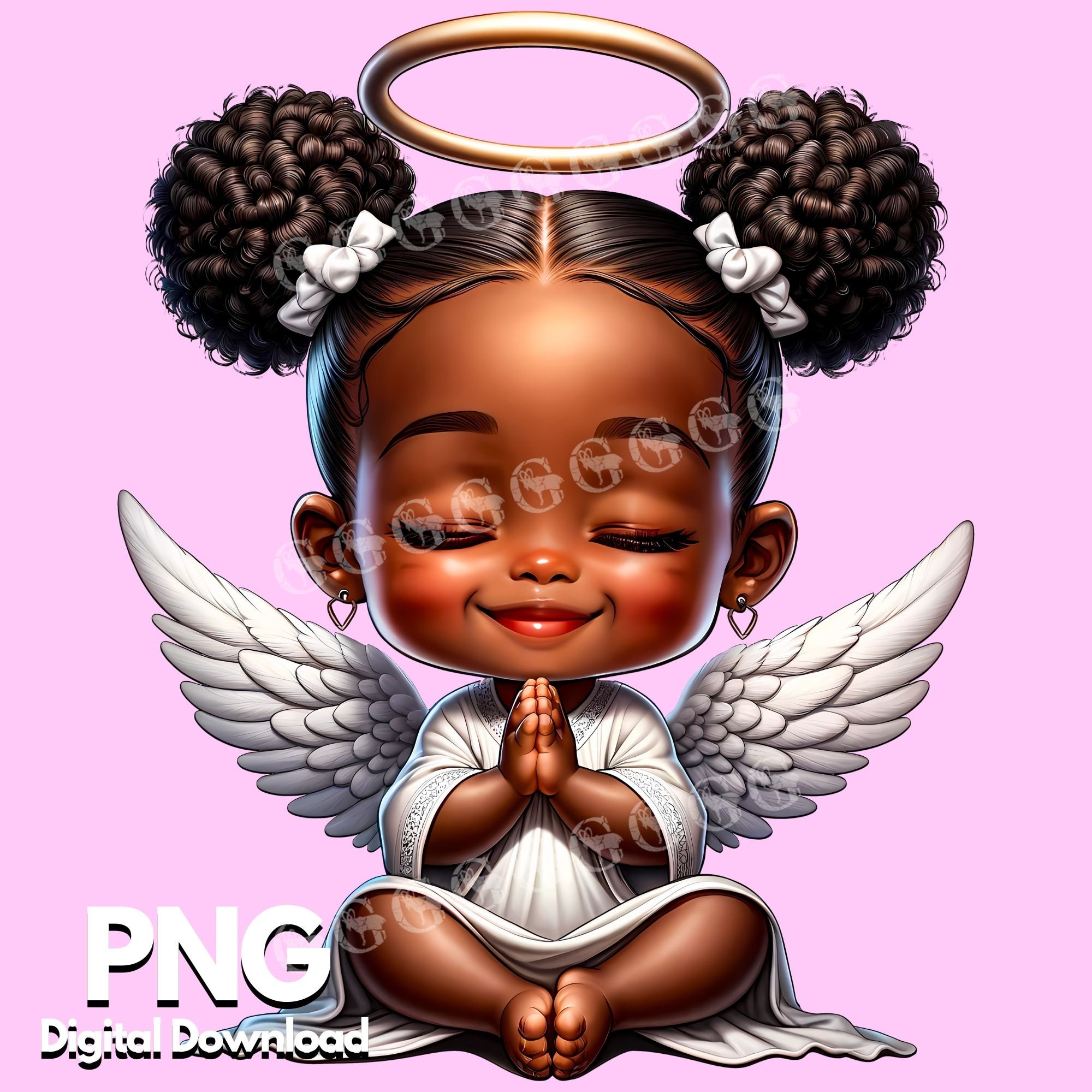 African American Praying Angels Boys and Girls PNG Bundle, Religious ...