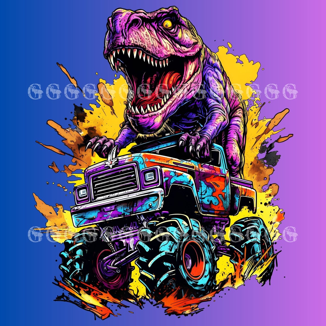 T-rex Riding A Monster Truck PNG, Clipart, Boy Birthday, for Boys ...