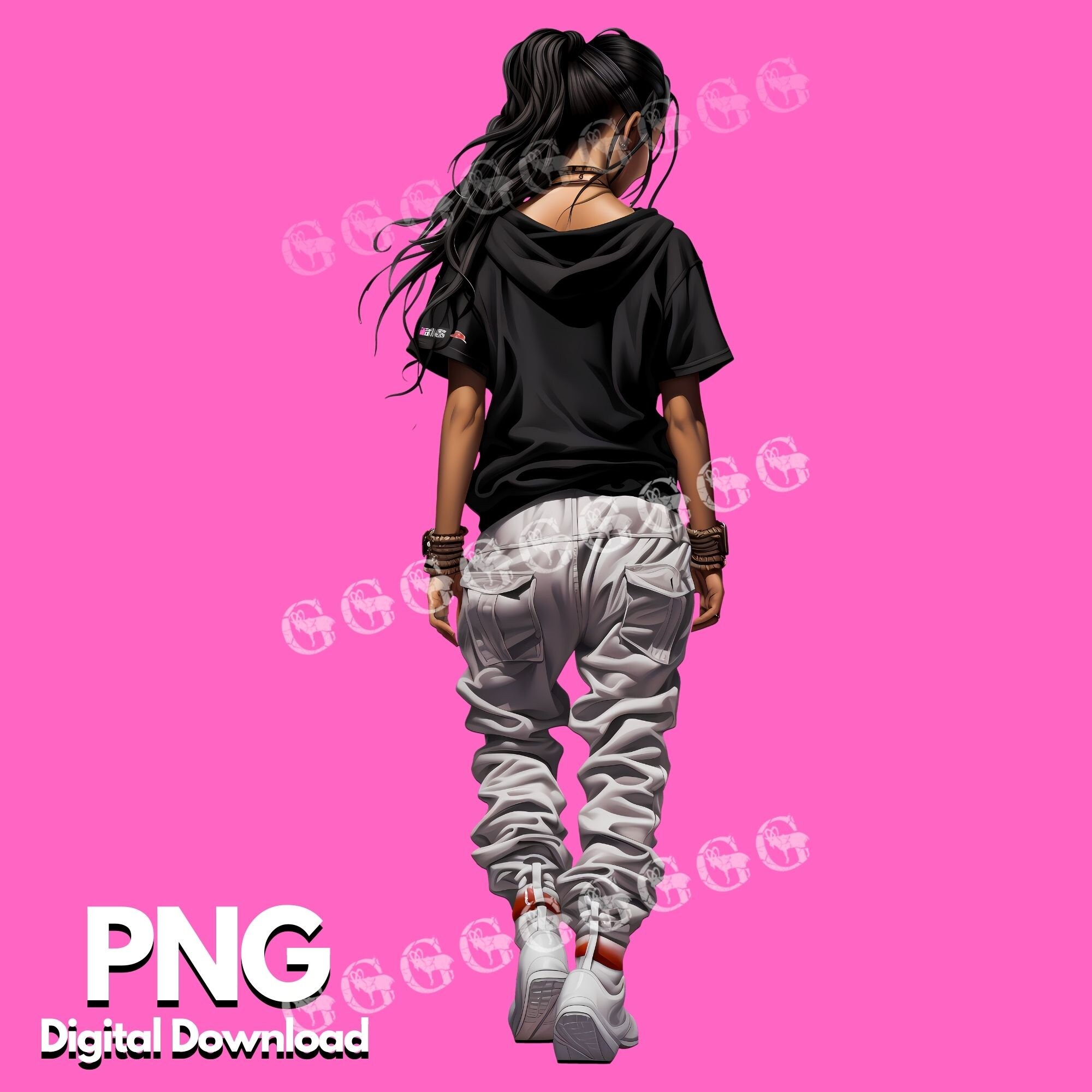 Hispanic Urban Streetwear Girls PNG Bundle, Latina Girls Wearing ...