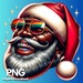 Black Santa With Rainbow Grill face Only PNG Bundle, African American ...