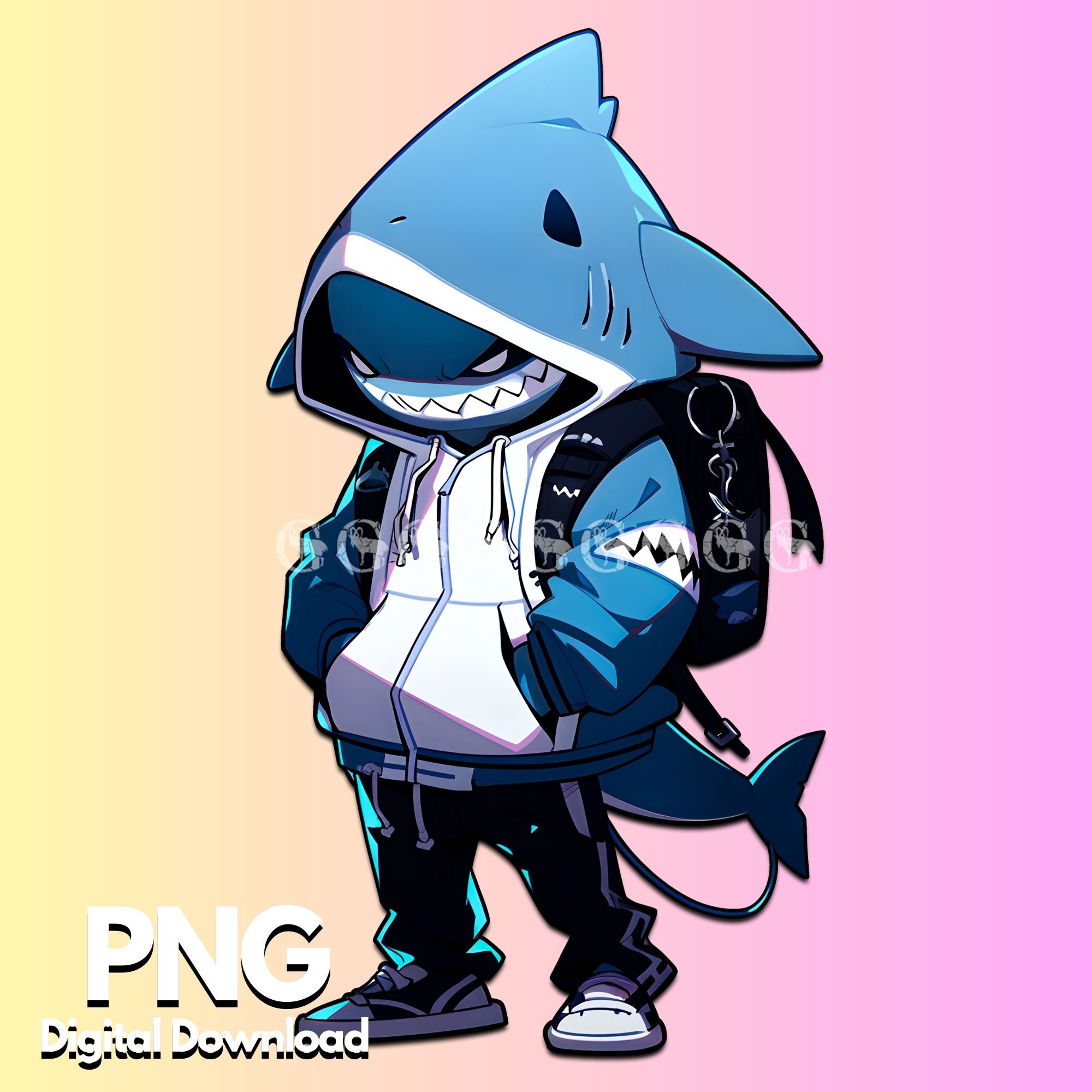 Sharks Wearing Streetwear Bundle Sharks Characters Hoodie - Etsy