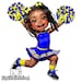 Youth African American Cheerleaders PNG Bundle, Royal Blue and Yellow ...