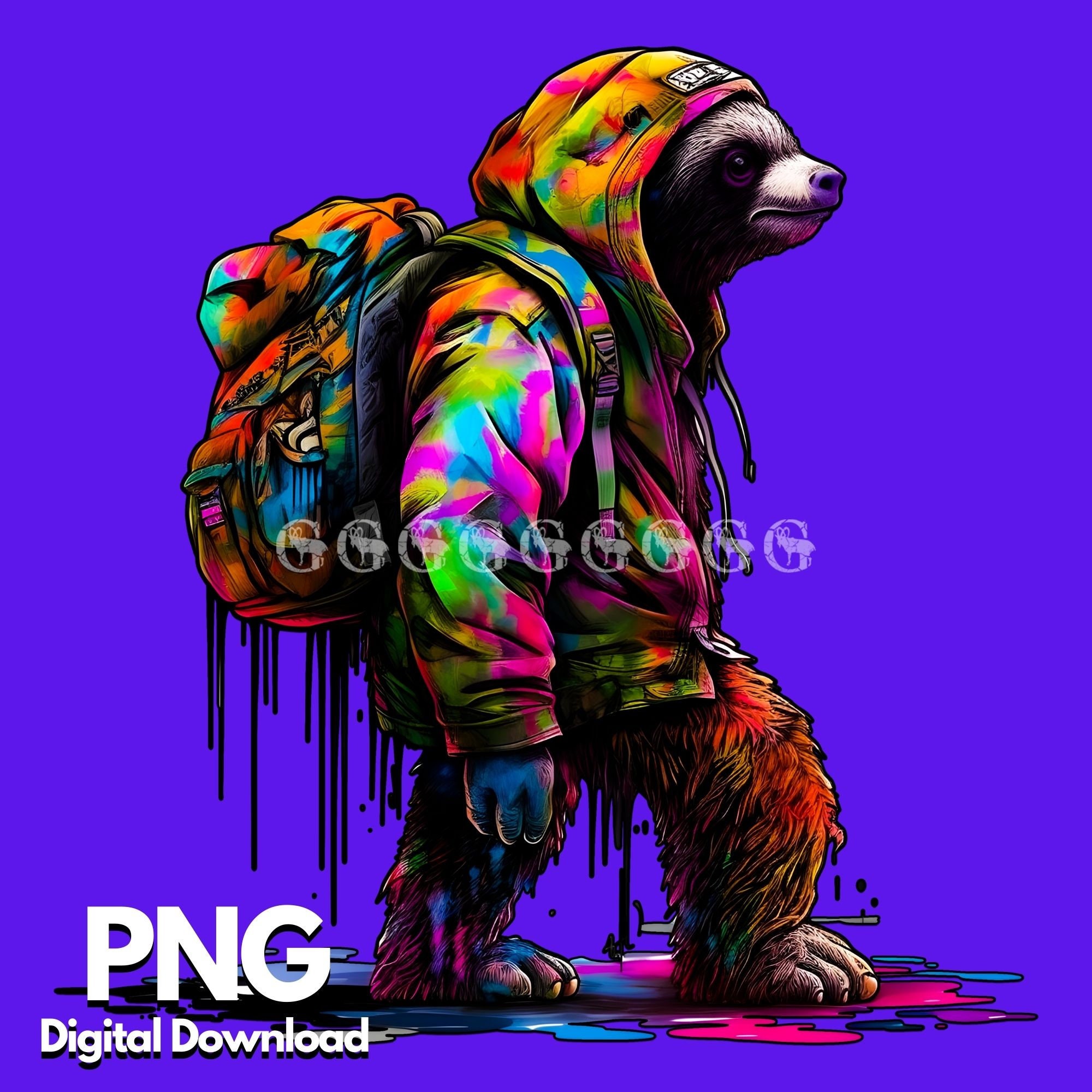 Sloths Wearing Urban Streetwear PNG Bundle, Sloths, Sloth, Cool Sloths ...