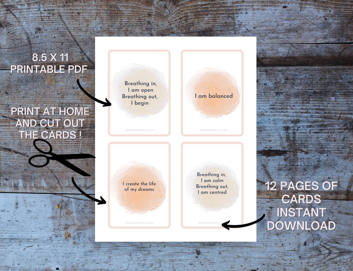 Mindfulness Cards Printable PDF Printable Mindfulness Cards Mindfulness ...