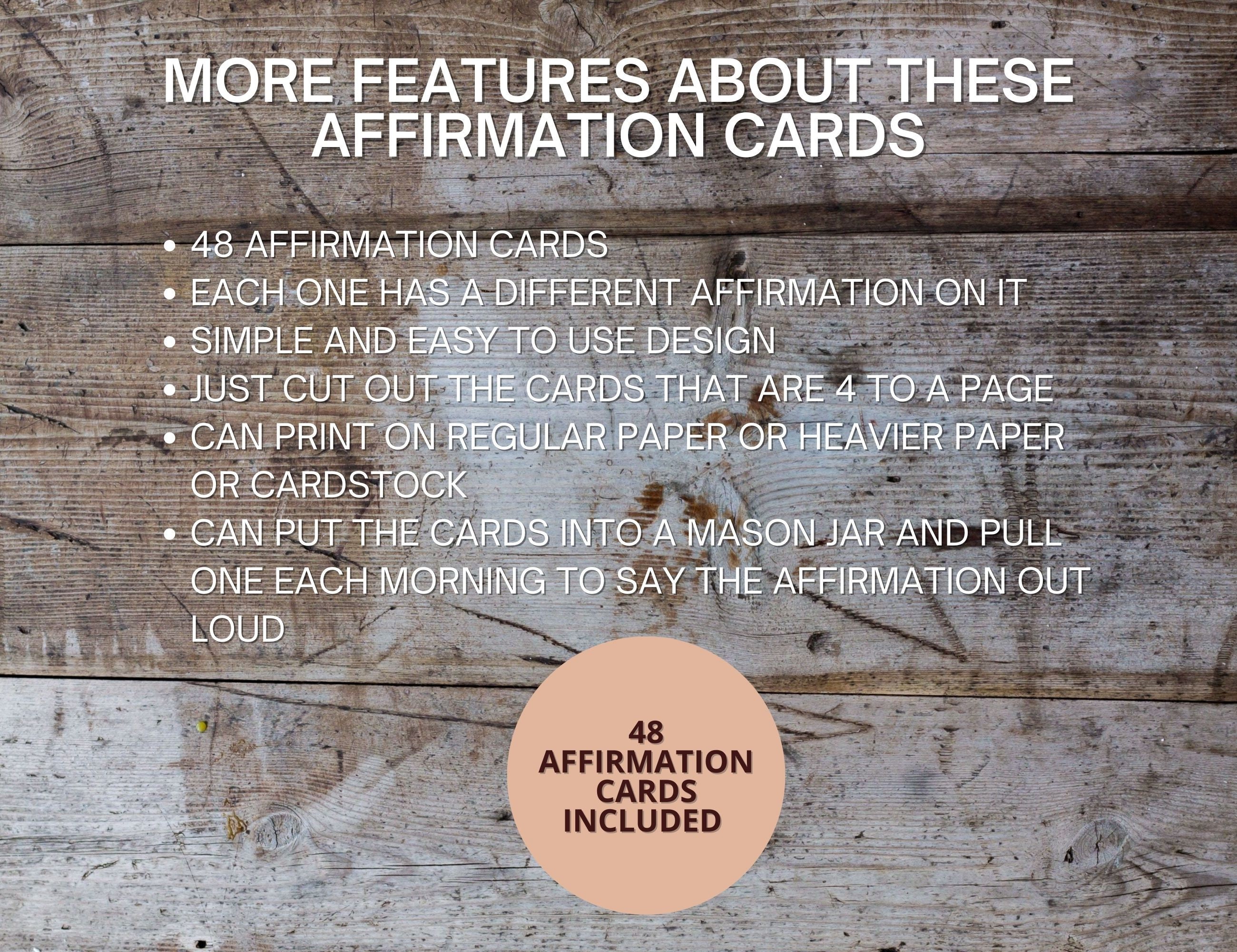 Affirmation Cards Printable PDF Printable Affirmations Affirmation Deck ...