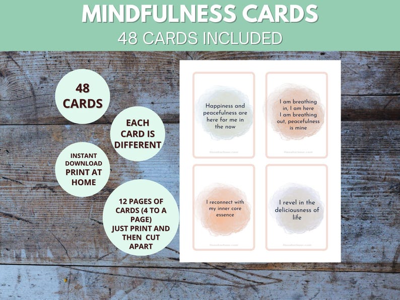 Mindfulness Cards - Printable PDF – Printable Mindfulness Cards ...