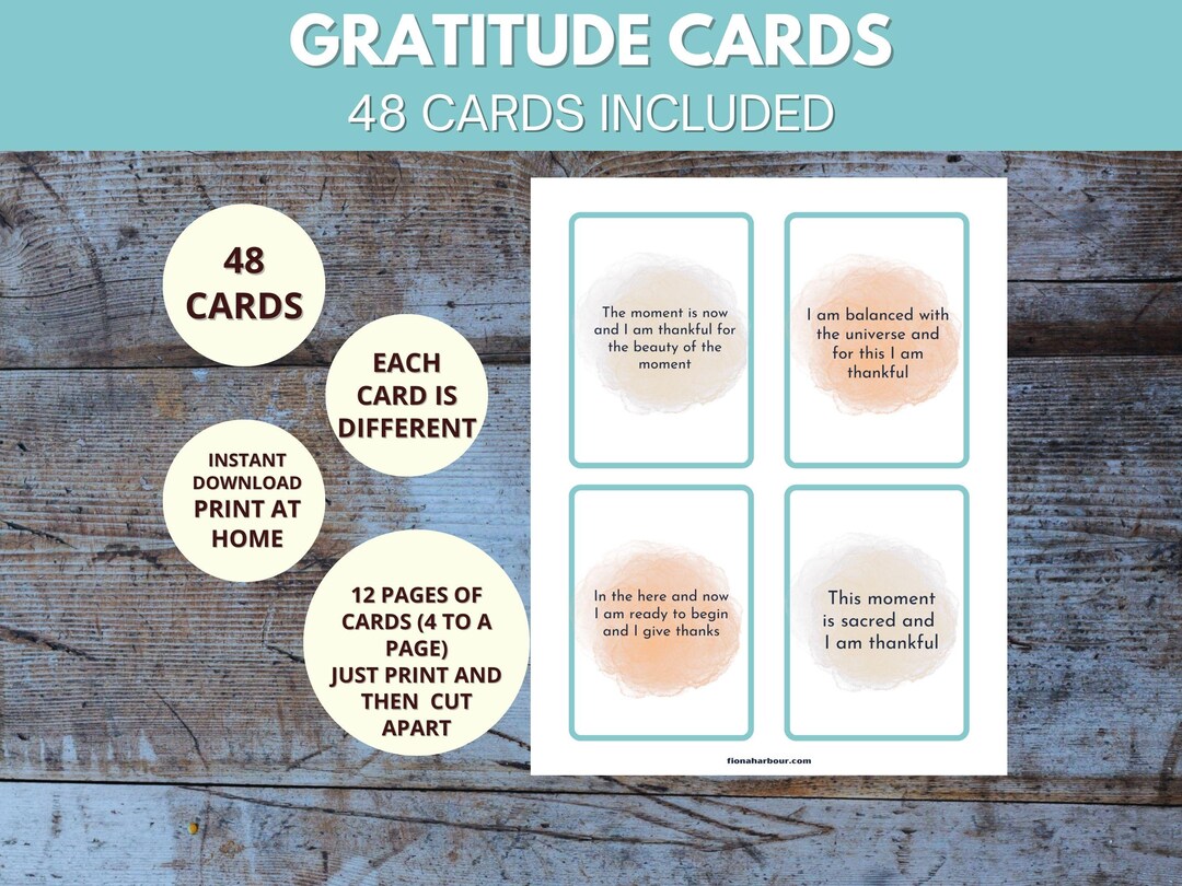 Gratitude Cards - Gratitude Printable PDF – Printable Gratitude Cards ...