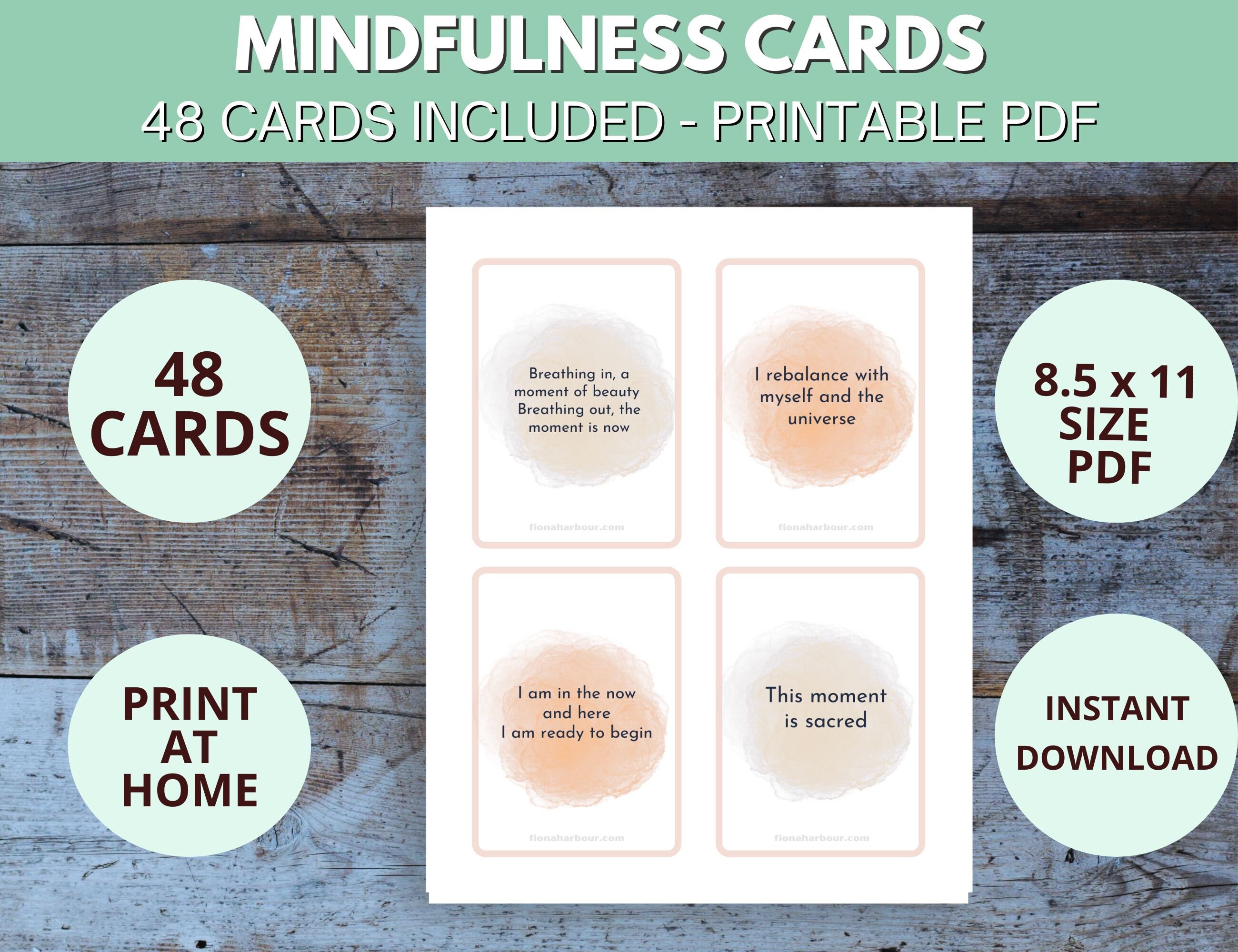 Mindfulness Cards Printable PDF Printable Mindfulness Cards Mindfulness ...