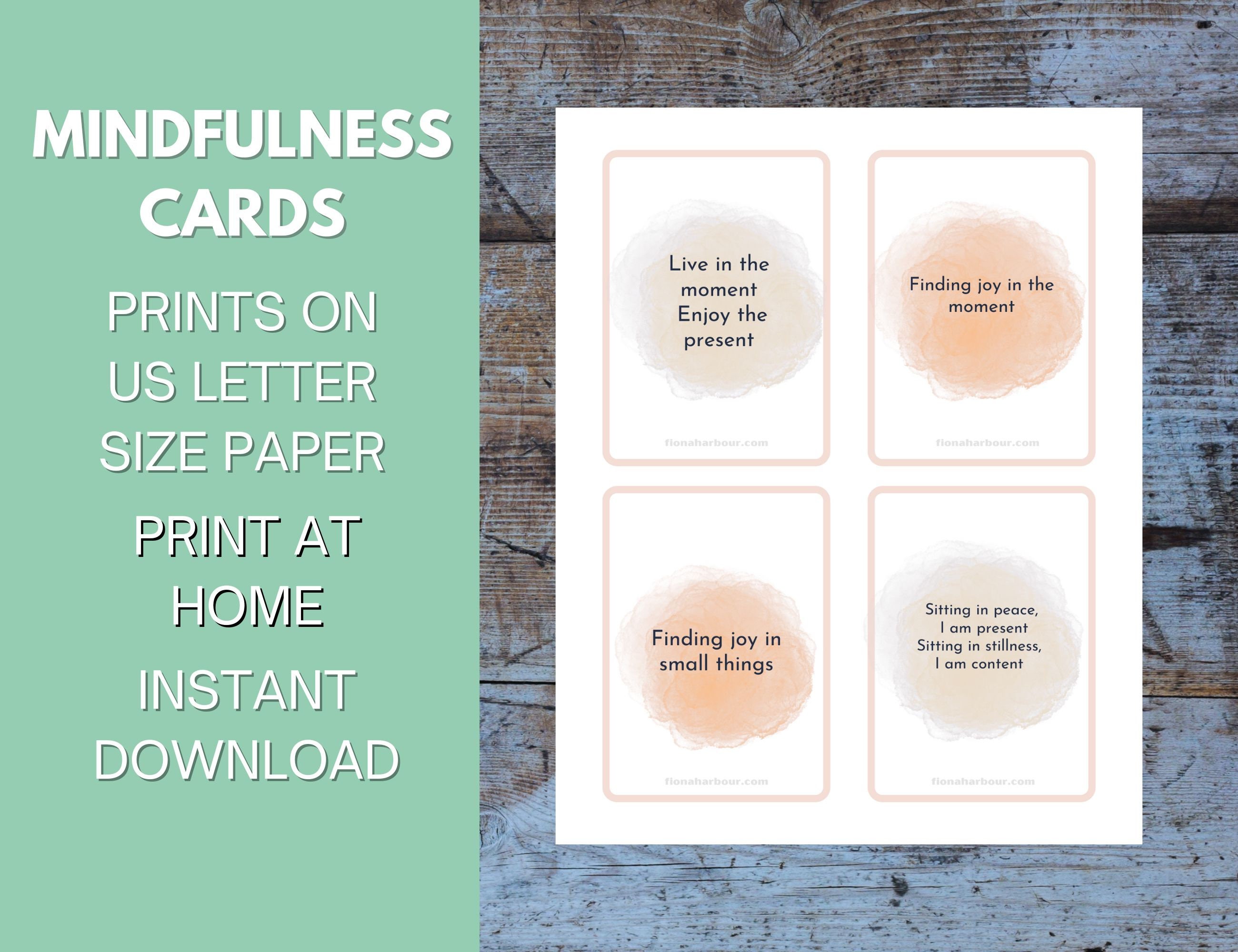 Mindfulness Cards Printable PDF Printable Mindfulness Cards Mindfulness ...