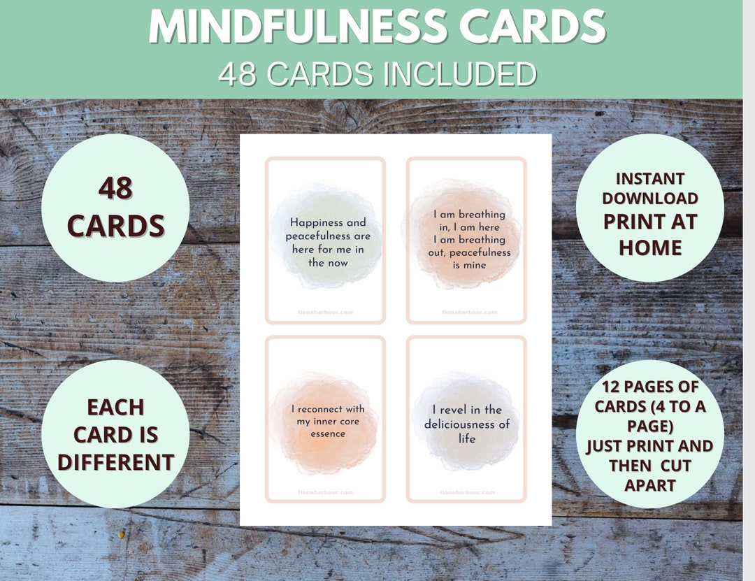 Mindfulness Cards Printable PDF Printable Mindfulness Cards Mindfulness ...