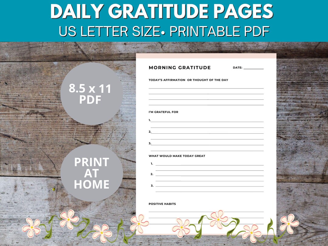 Daily Gratitude Pages - Printable PDF – Daily Gratitude Journal Pages ...