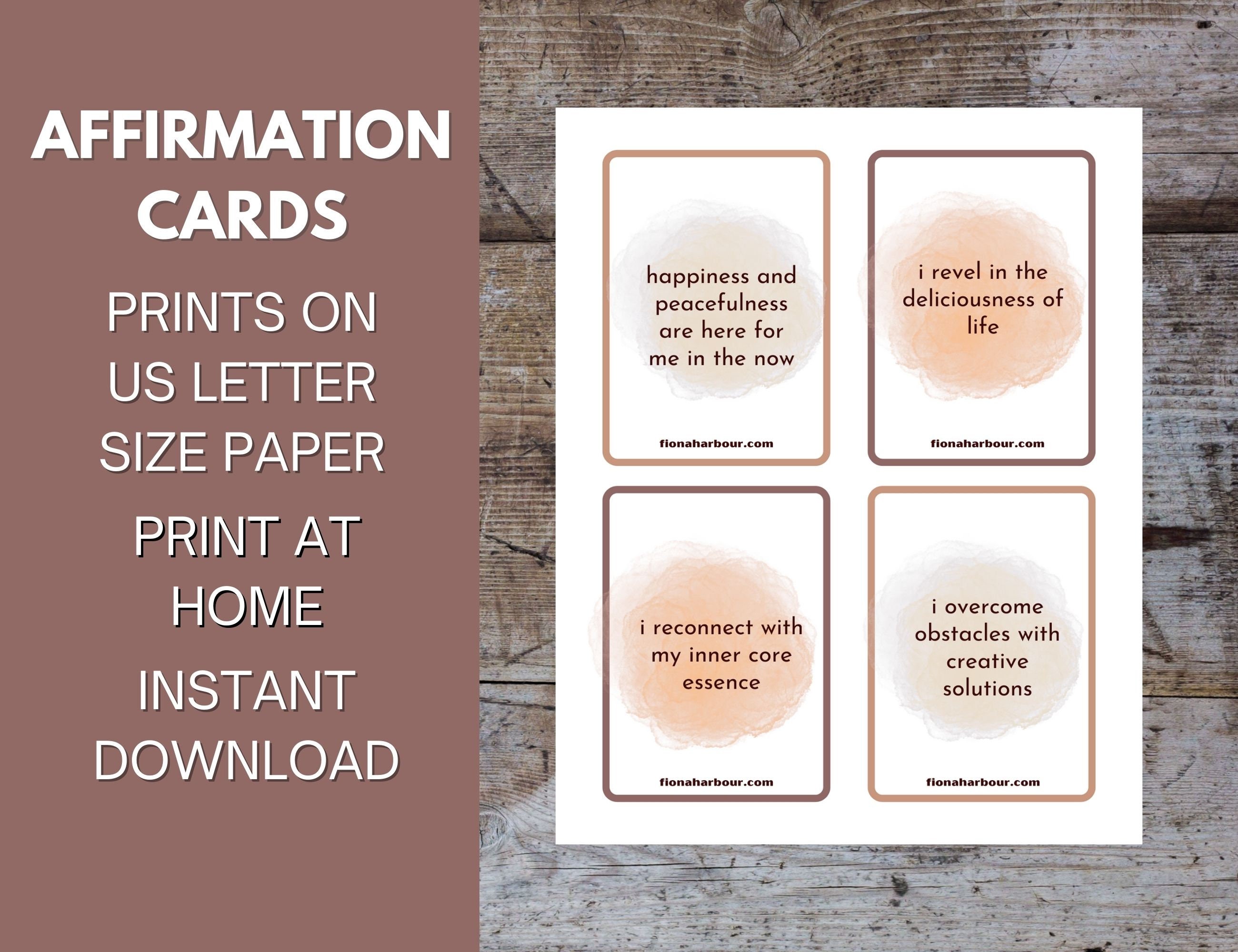 Affirmation Cards Printable PDF Printable Affirmations Affirmation Deck ...