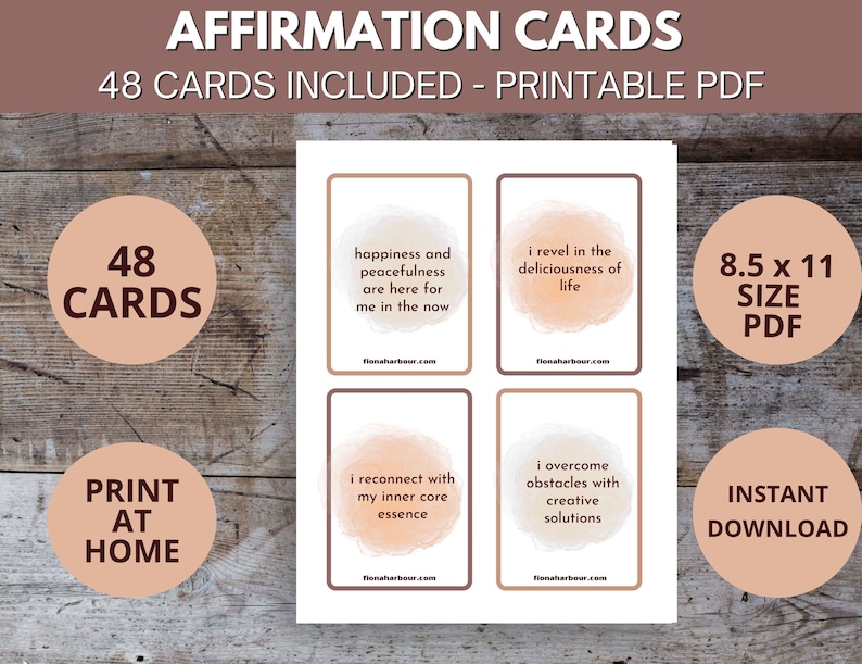 Affirmation Cards Printable PDF Printable Affirmations Affirmation Deck ...