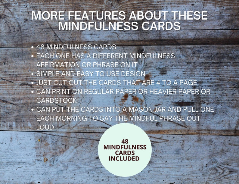 Mindfulness Cards Printable PDF Printable Mindfulness Cards Mindfulness ...