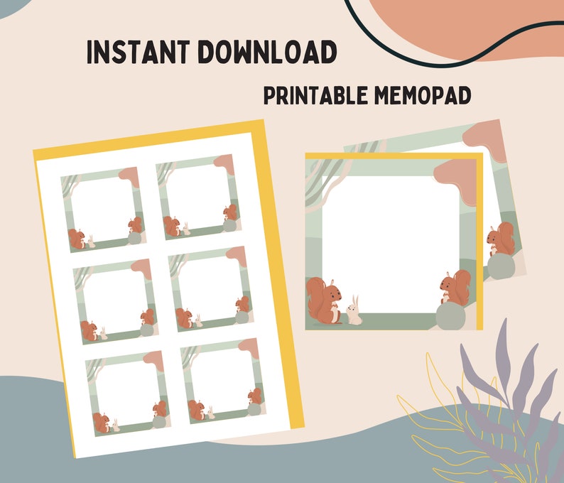 Printable Memo Pad Cute Design Instant Download PDF - Etsy Australia