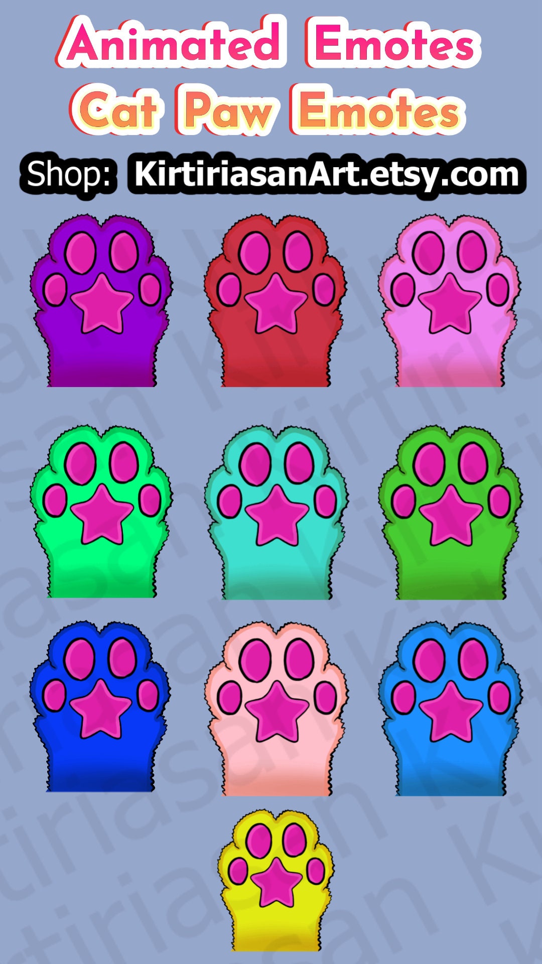 Animated Cat Paw Twitch Emote, Green, for Streamer, Cute, Kawaii ...
