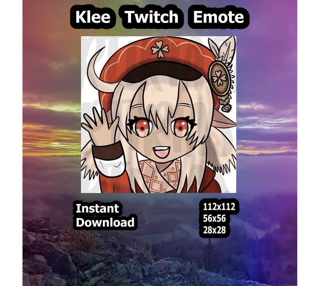 Klee Twitch Emote/ Cute Chibi Genshin Impact/ Klee Emote/ Ganbale ...