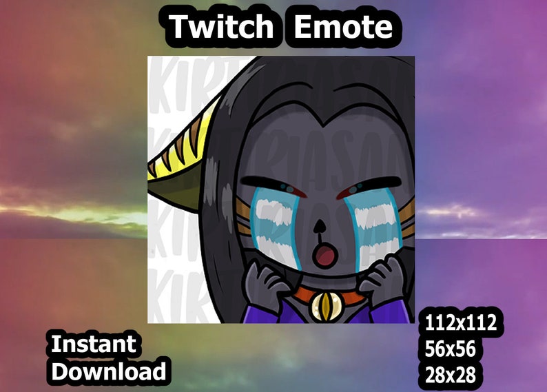 Twitch Emote / Cute Sad Tiger Girl Emote for Streamer / Sub Emoji ...
