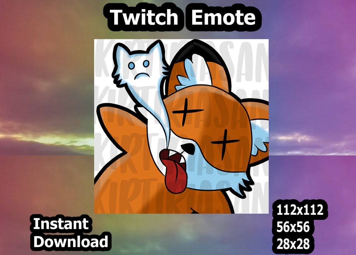 Twitch Emote / Cute Rip Fox Emote Streamer / Sub Emoji / 112x112 ...