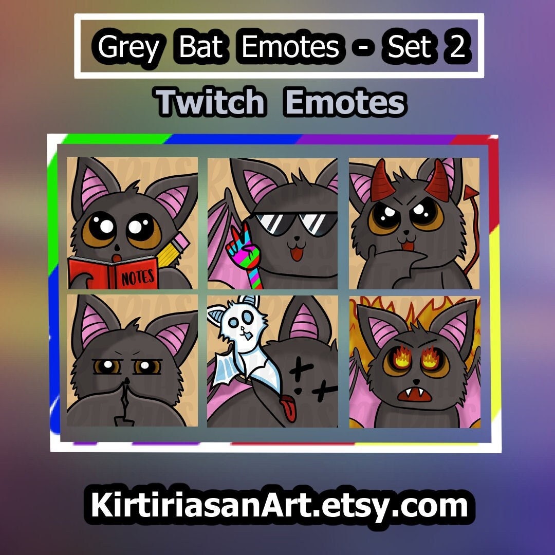 6x Bat Twitch Emotes for Streamer / Sub Emoji / 112x112 56x56 28x28 - Etsy