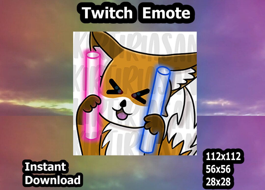 Twitch Emote / Hype Fox Party Emote for Streamer / Sub Emoji / 112x112 ...
