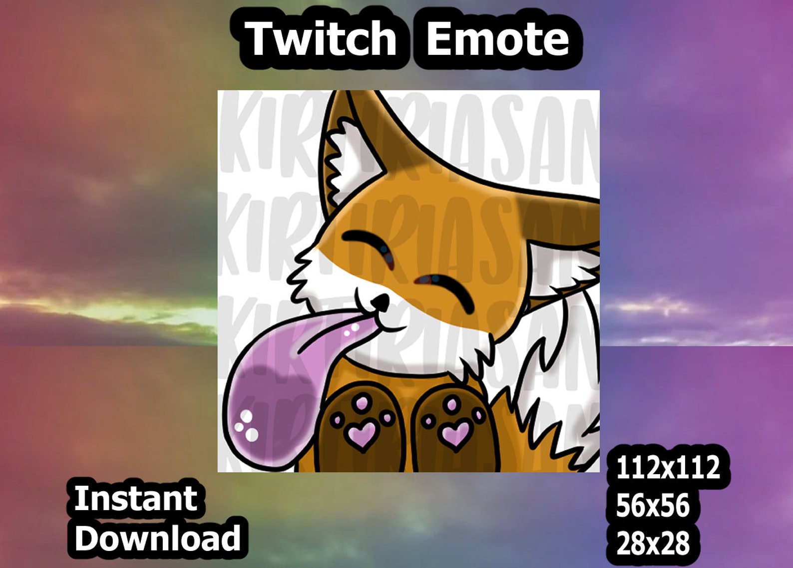 Twitch Emote / Cute Fox Emote for Streamer / Sub Emoji / 112x112 ...