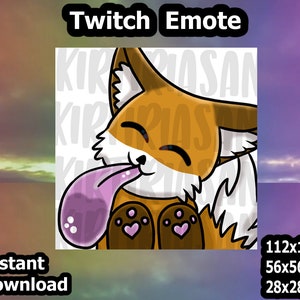Twitch Emote / Cute Fox Emote for Streamer / Sub Emoji / 112x112 ...