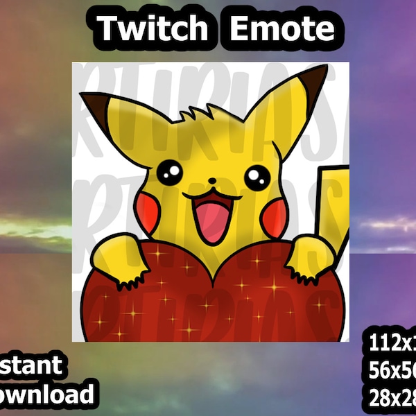 Pikachu Twitch Emoji - Etsy
