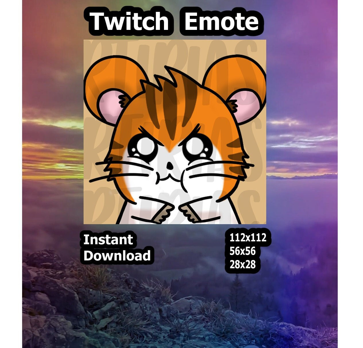 Twitch Emote / Angry Hamster Emote for Streamer / Sub Emoji / - Etsy ...
