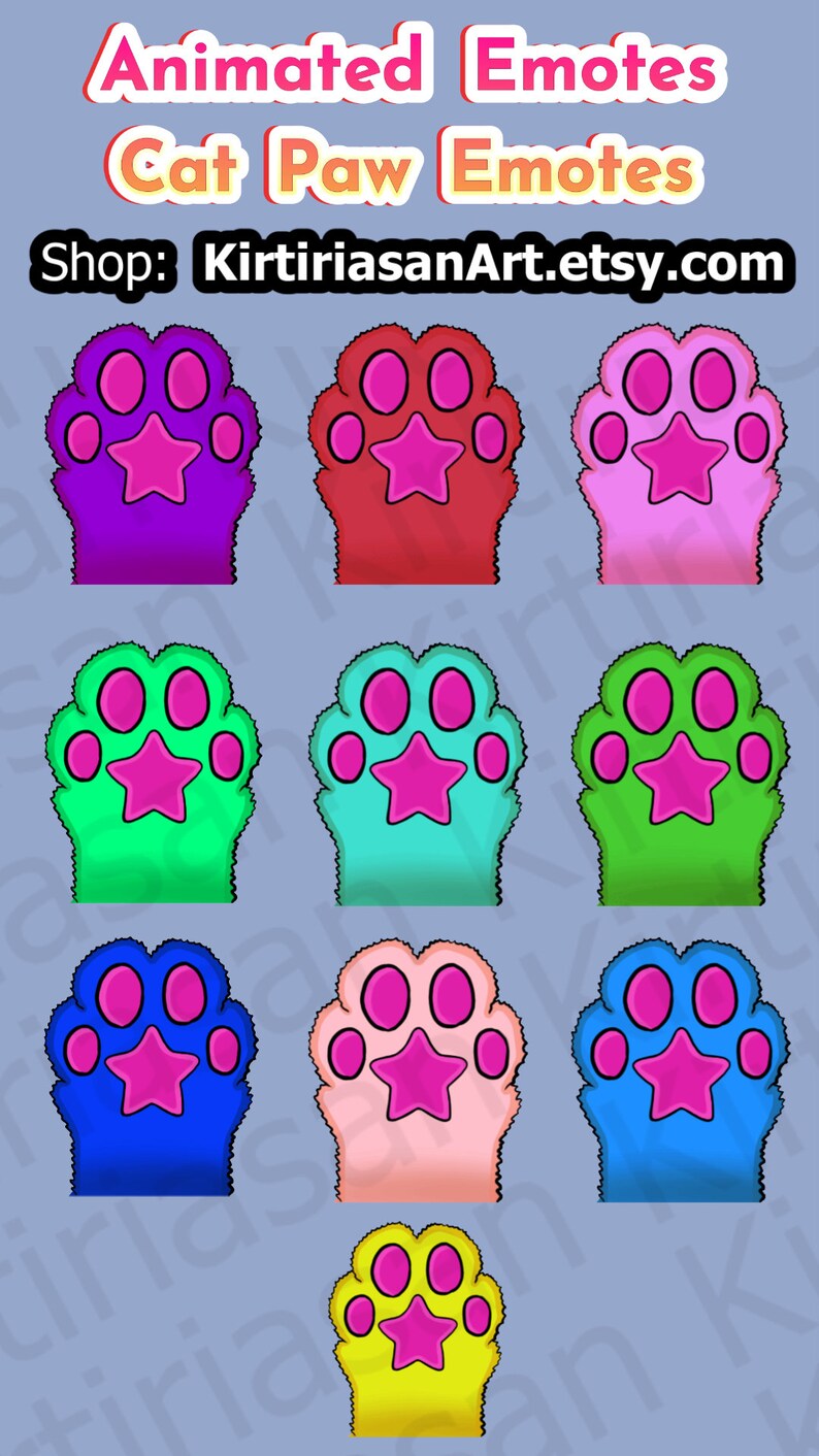 Animated Cat Paw Twitch Emote, Beige, for Streamer, Cute, Kawaii ...