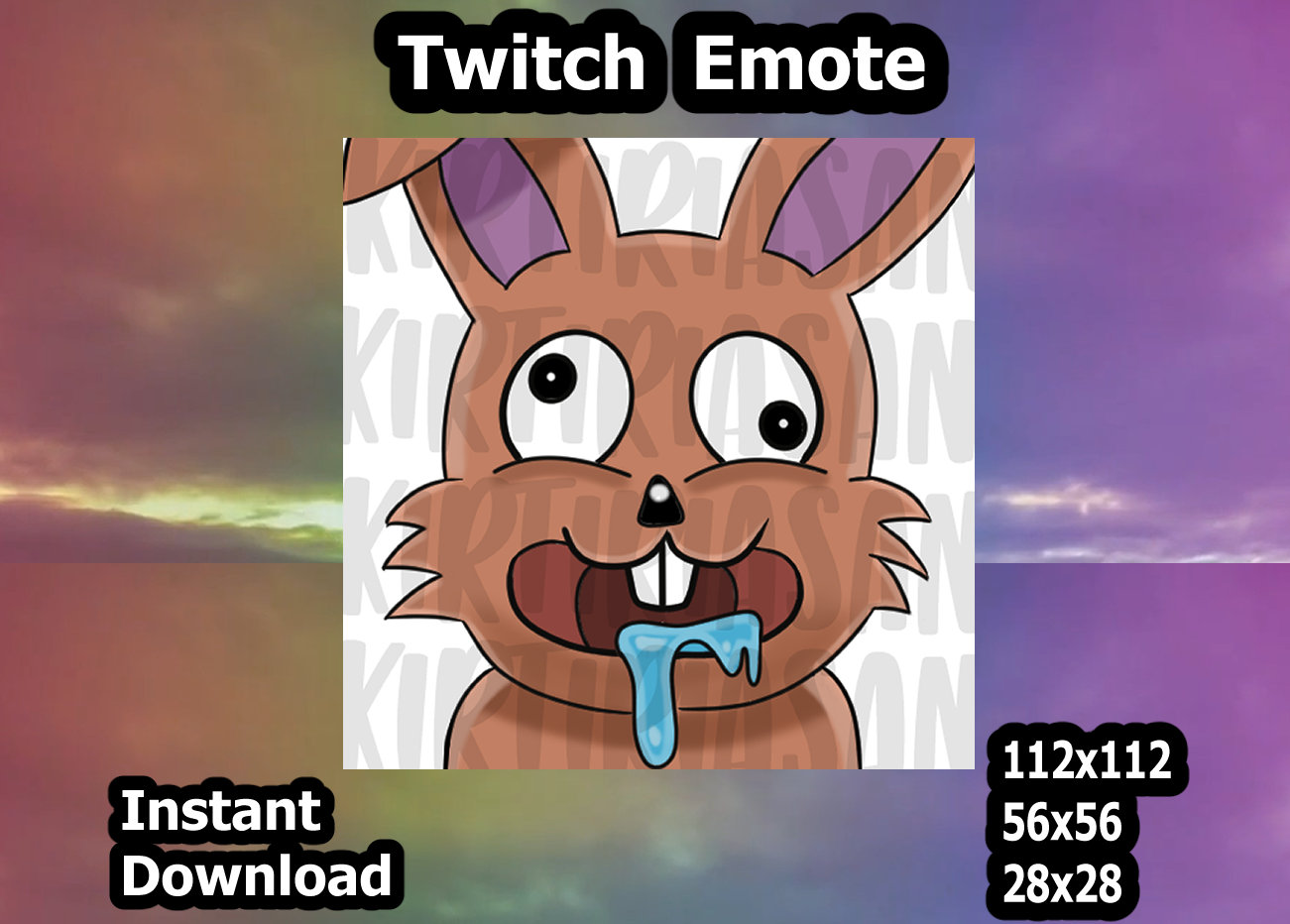 Twitch Emote / Cute Derp Rabbit Emote for Streamer / Sub Emoji ...