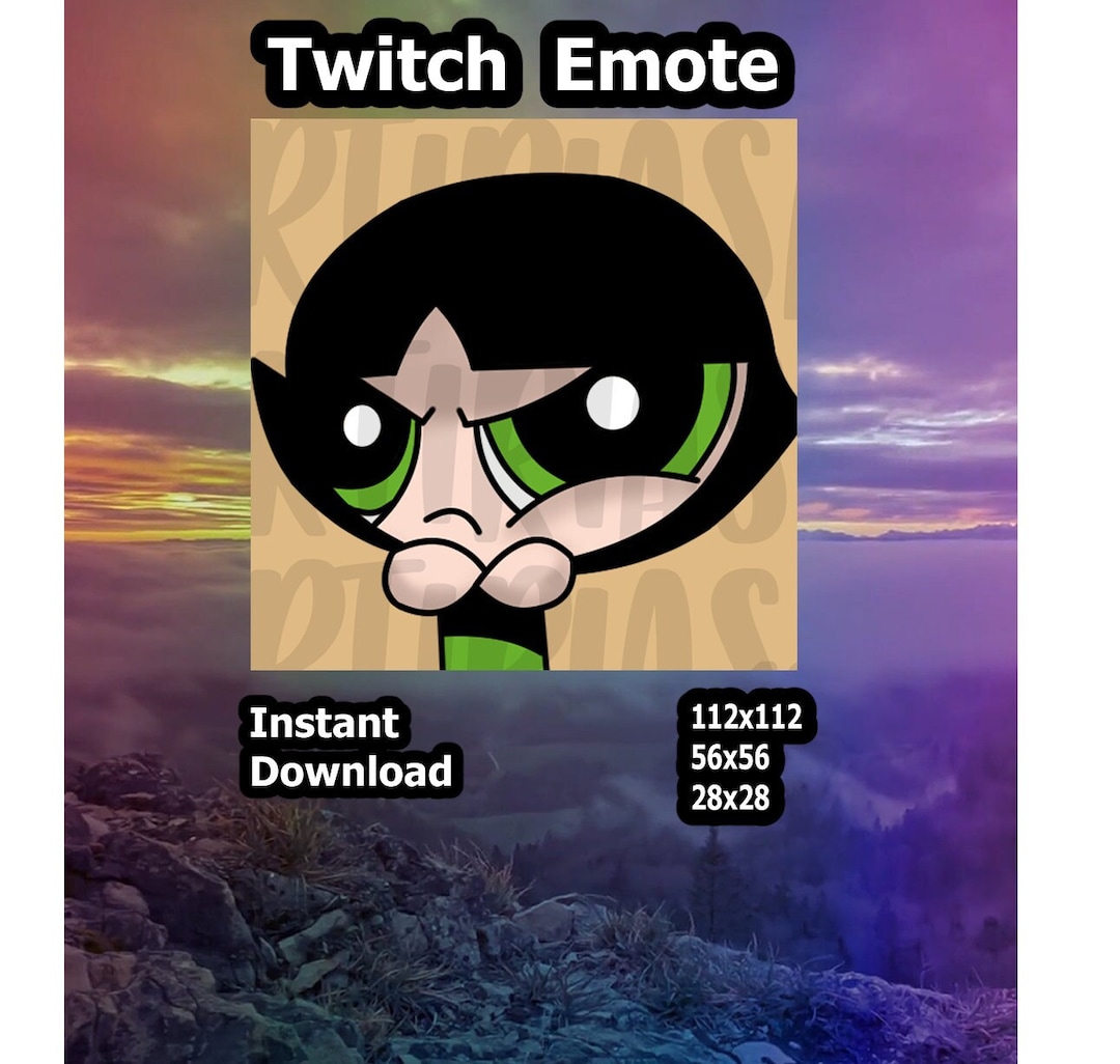 Buttercup Angry Twitch Emote/ Cute Chibi Powerpuff Girls Emote/ Ganbale ...