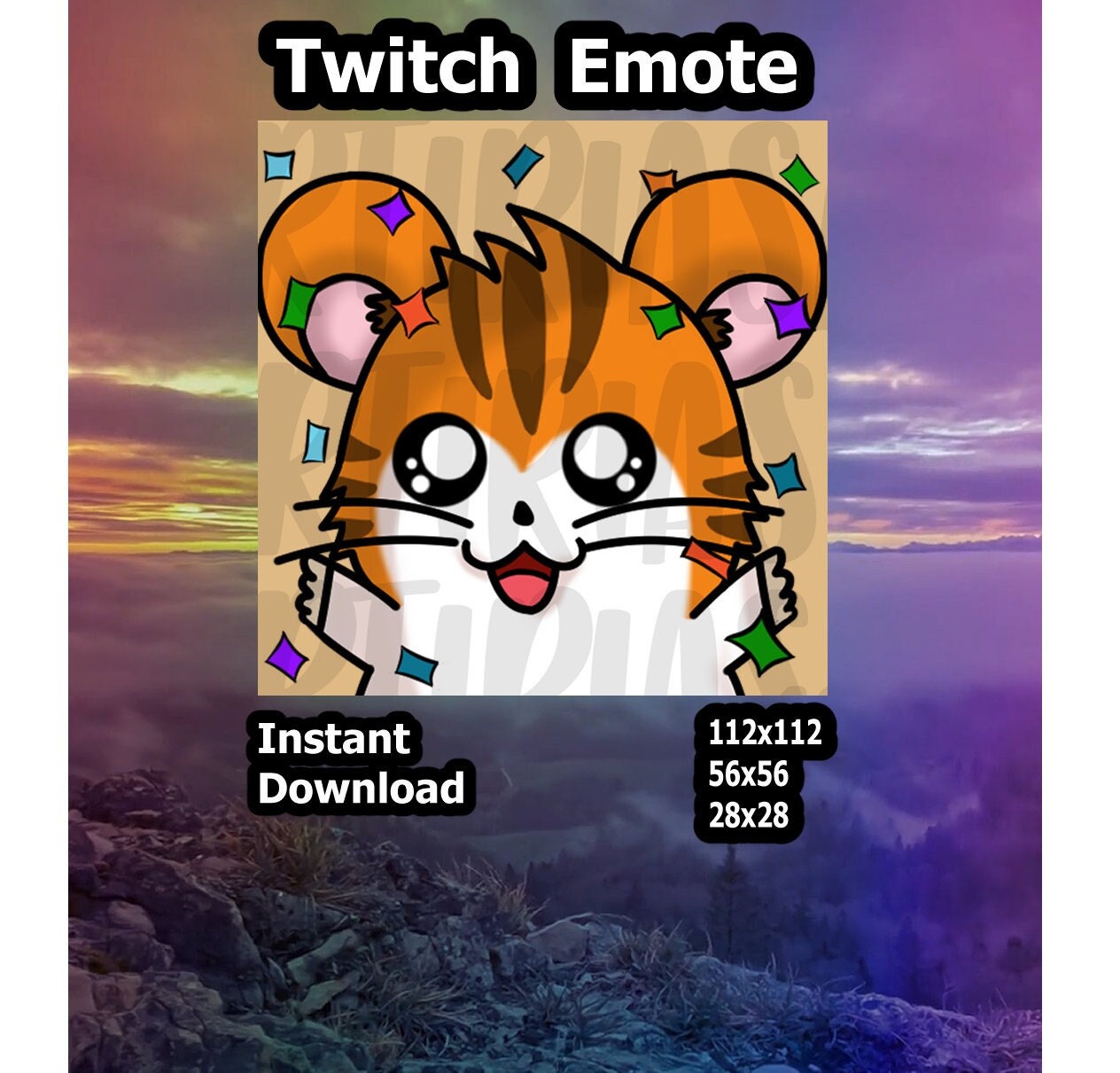Twitch Emote / Hype Hamster Emote for Streamer / Sub Emoji / - Etsy