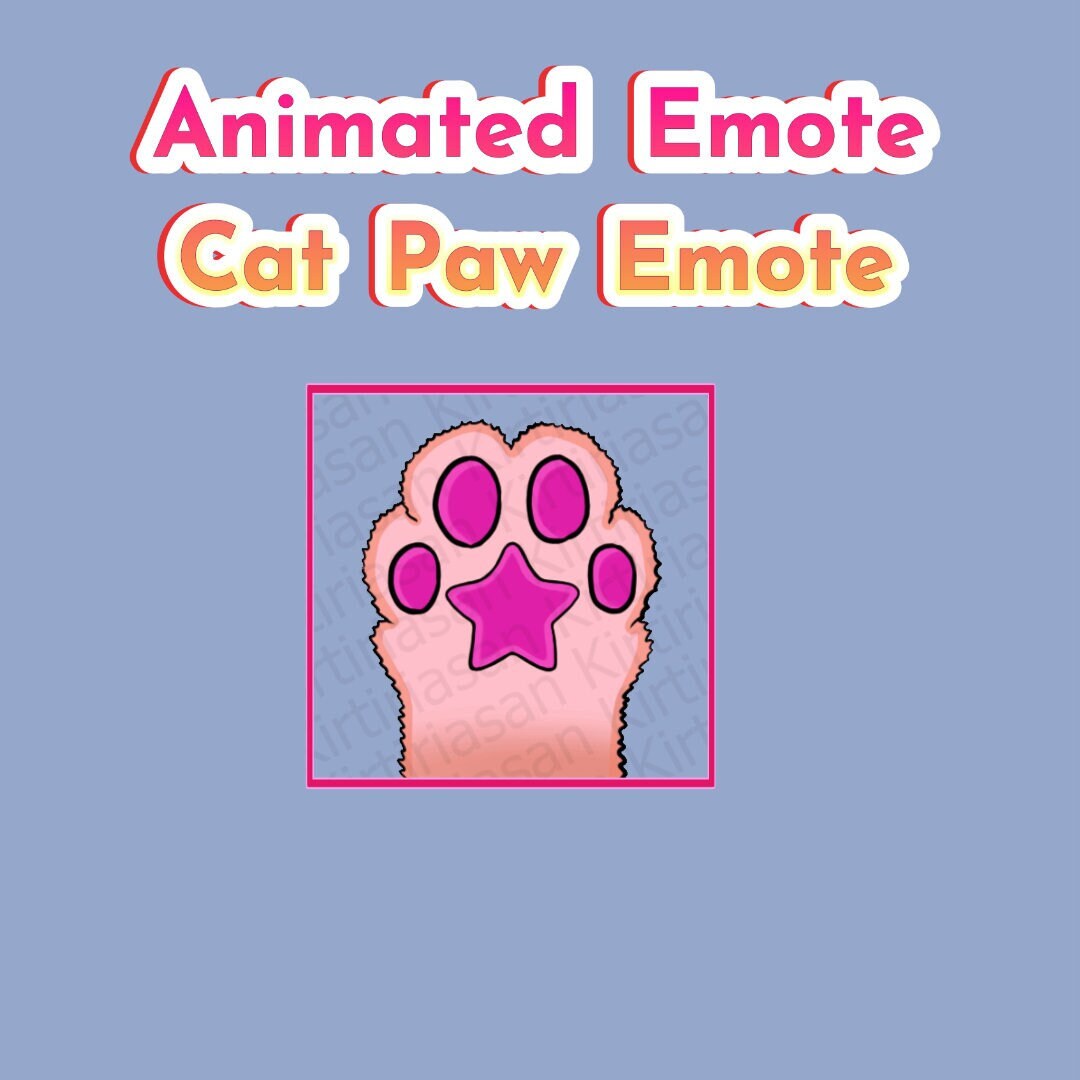 Animated Cat Paw Twitch Emote, Beige, for Streamer, Cute, Kawaii ...