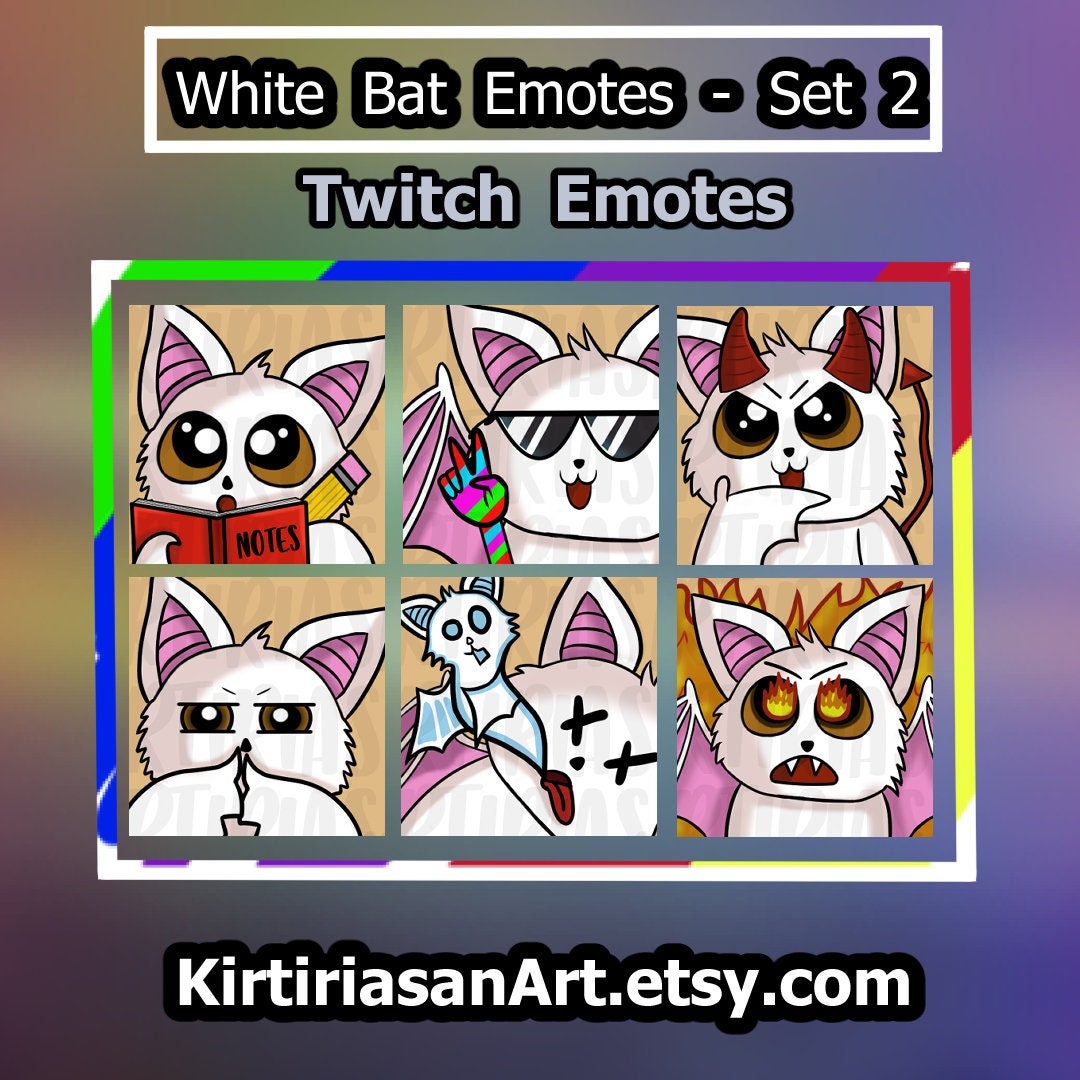 6x Bat Twitch Emotes for Streamer / Sub Emoji / 112x112 56x56 28x28 - Etsy
