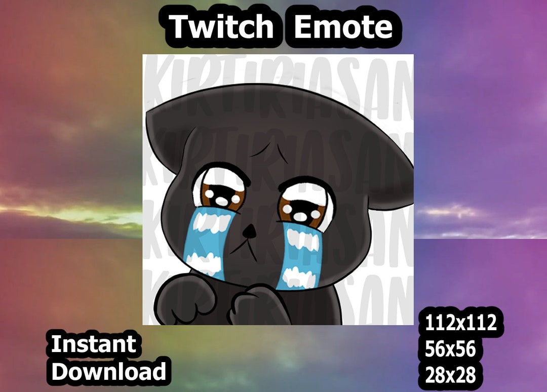 Twitch Emote / Cute Sad Cat Emote for Streamer / Sub Emoji / 112x112 ...